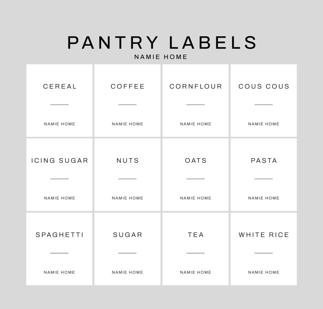 Pantry Labels - White Waterproof Stickers for Jars and Baskets ...