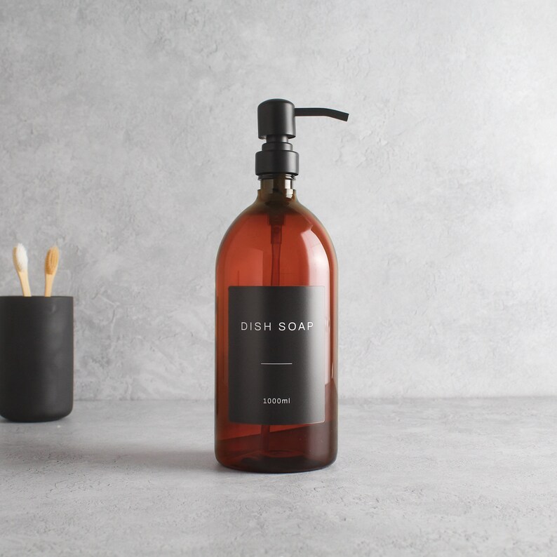 Amber Plastic Bottle Labelled Refillable Bottle With Metal - Etsy