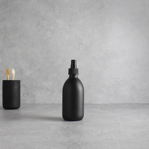 Matte Black Mist Spray Bottle - Refillable Coloured Glass Mister With ...
