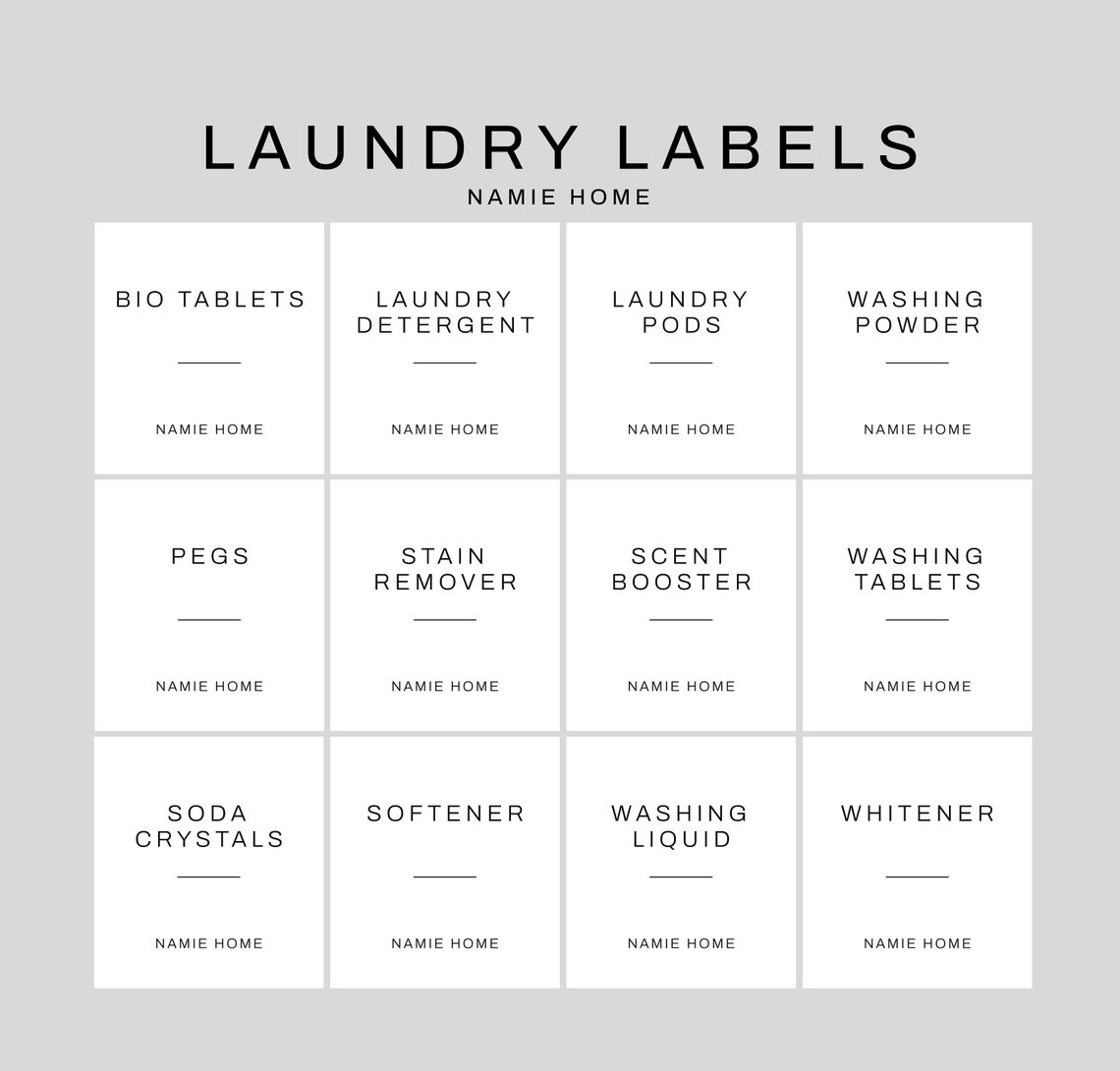 Laundry Labels White Waterproof Stickers for Jars and - Etsy