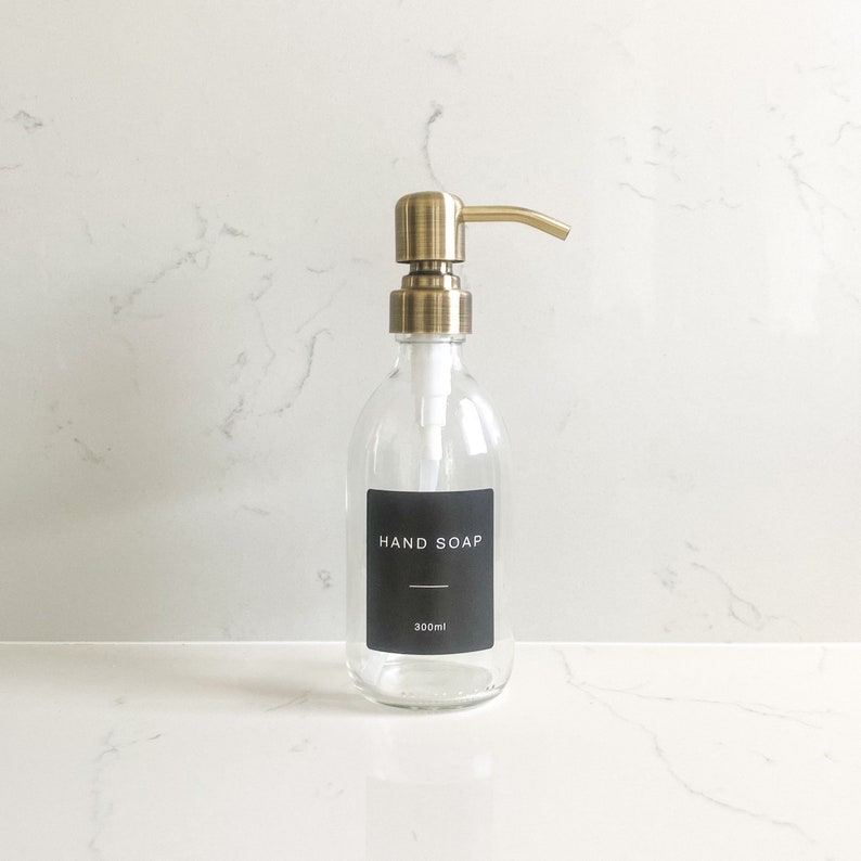 Clear Glass Bottle Labelled Refillable Bottle With Metal - Etsy