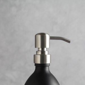Shampoo & Conditioner Matte Black Glass Bottle Set of Two - Refillable ...