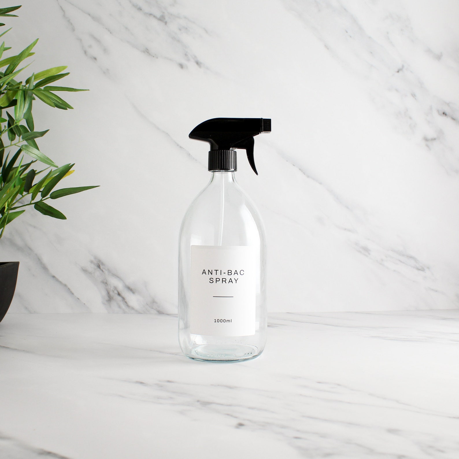 Clear Glass Spray Bottle | Refillable Labelled Bottle With Trigger ...