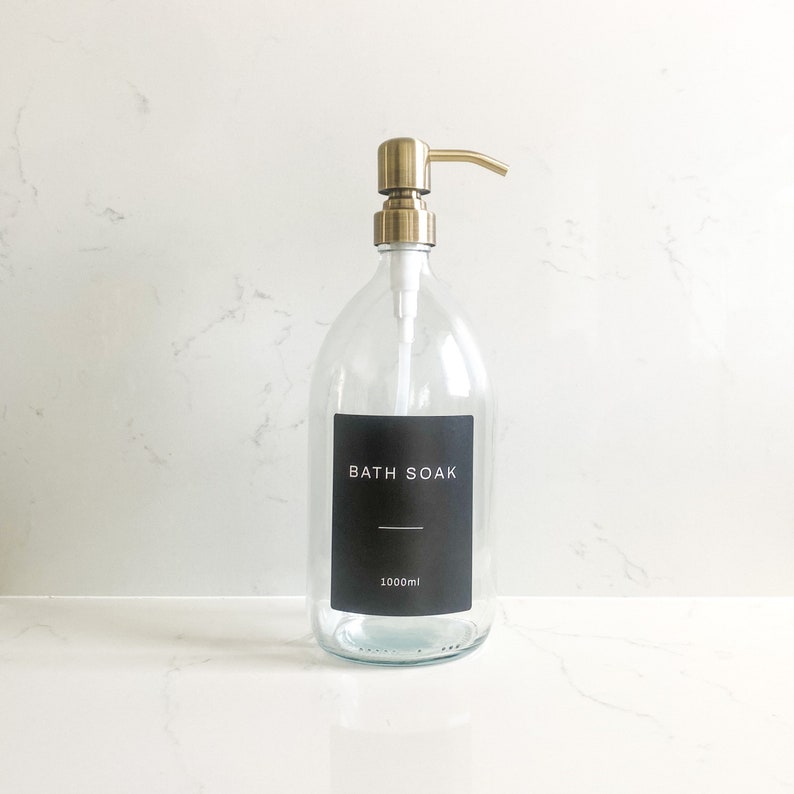 Clear Glass Bottle Labelled Refillable Bottle With Metal - Etsy