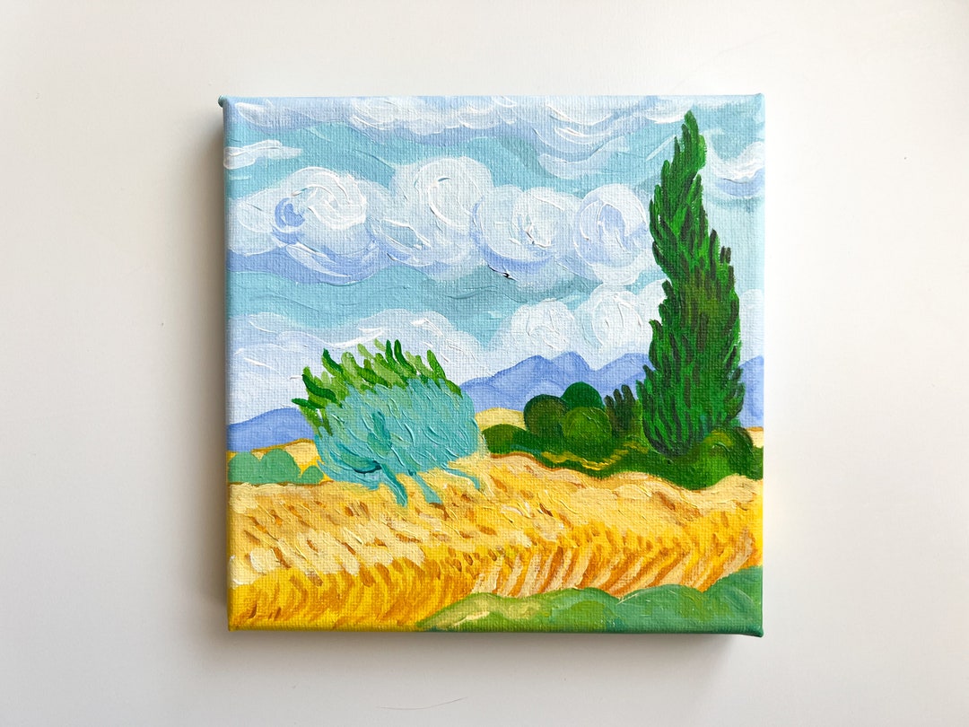 A Practice of Vincent Van Gogh, Wheat Field With Cypresses, Acrylic ...