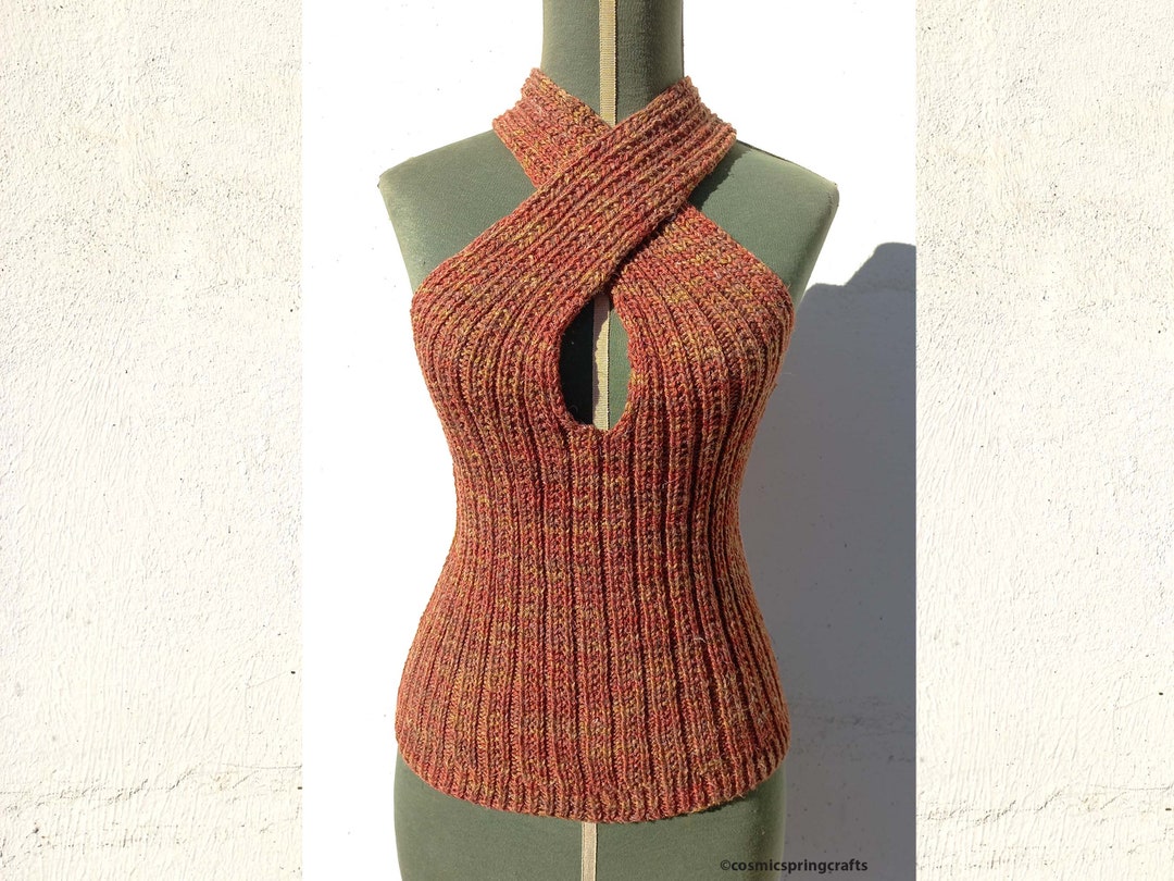 The Twist Halter- Hand Knit Pattern - Etsy
