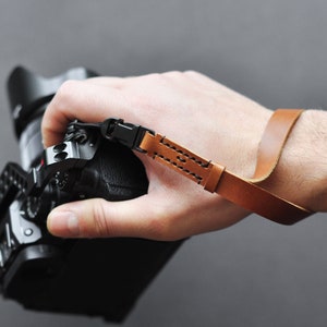Leather Camera Wrist Strap, Slim Strap, Minimal Design, Mirrorless ...