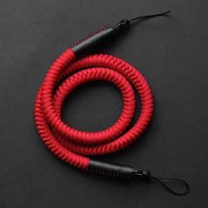 Paracord Camera Strap, Red Camera Strap, Leather Detail, Rope, Nikon ...