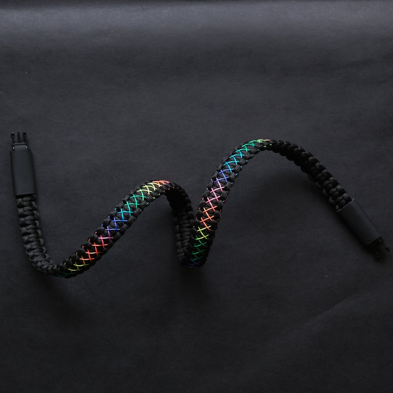 Paracord Camera Strap Quick Release Rainbow Pattern Rope | Etsy