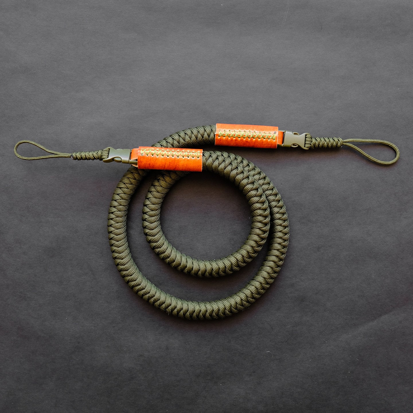 Khaki Paracord Camera Strap Snake Knot Leather Detail Quick - Etsy