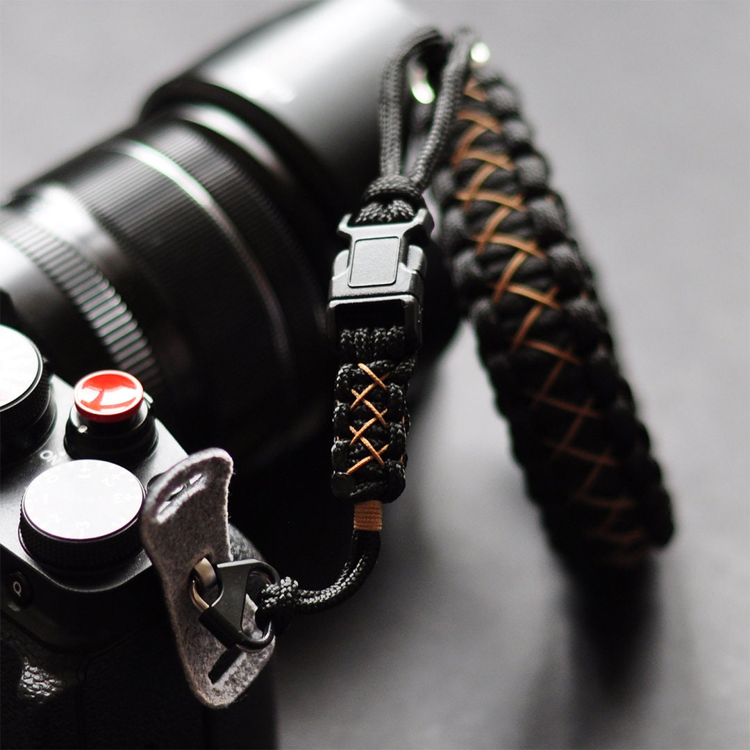 Paracord Camera Wrist Strap, Cord, Black / Brown, Quick Release Kit ...