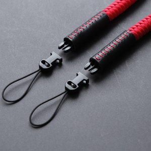 Paracord Camera Strap, Red Camera Strap, Leather Detail, Rope, Nikon ...
