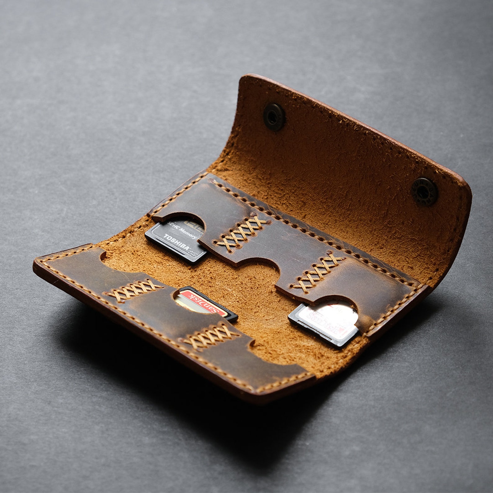 Leather SD Card Holder Memory Card Leather Wallet Case - Etsy