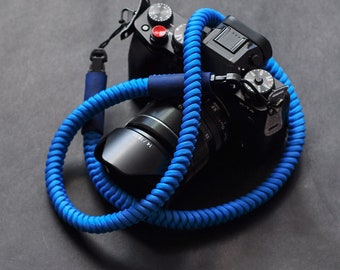Paracord Camera Strap Snake Knot Leather Detail Mirrorless | Etsy