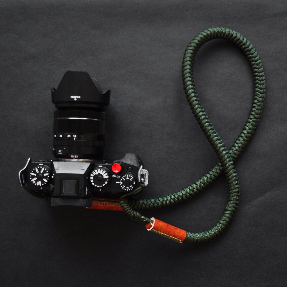 Khaki Paracord Camera Strap Snake Knot Leather Detail Quick - Etsy