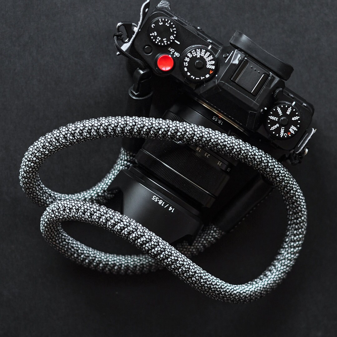 Paracord Camera Strap Snake Knot Leather Detail Mirrorless - Etsy