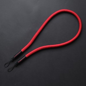 Paracord Camera Strap, Red Camera Strap, Leather Detail, Rope, Nikon ...