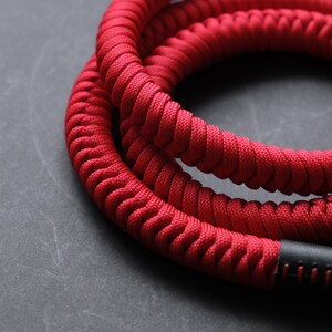 Paracord Camera Strap, Red Camera Strap, Leather Detail, Rope, Nikon ...