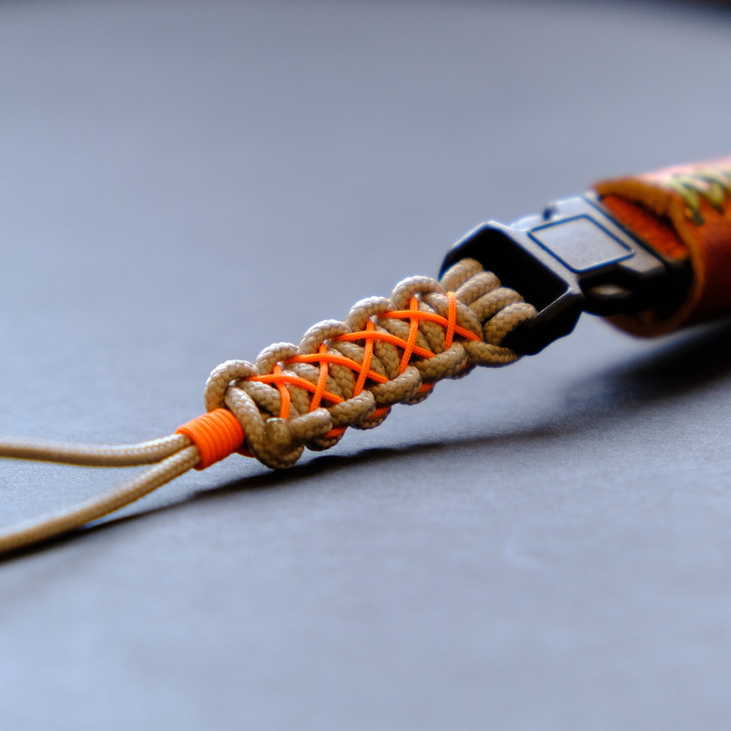 Gray Paracord Camera Strap: Snake Knot, Leather Detail, Quick Release ...