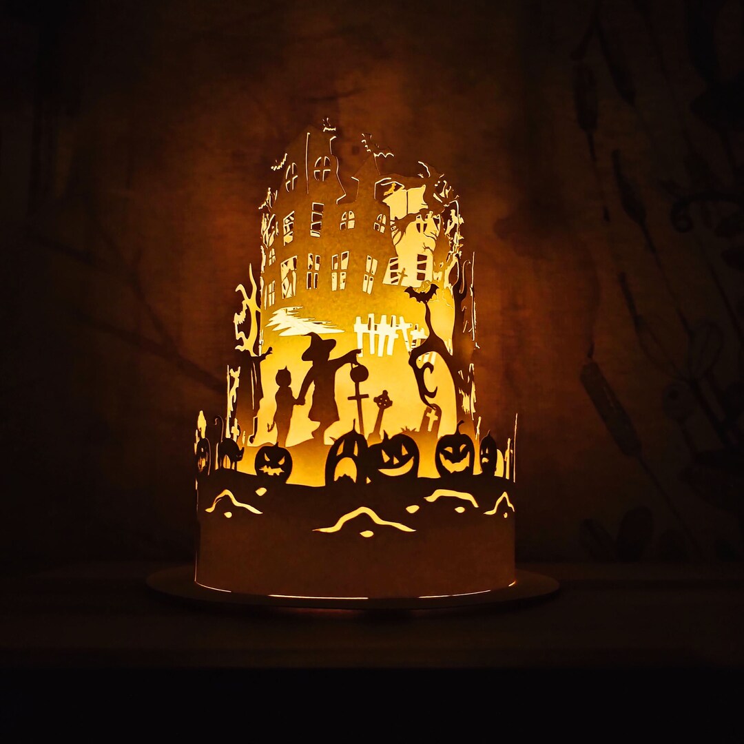 Halloween Paper Cut Lamp SVG File- Halloween Paper Lanterns- Paper ...