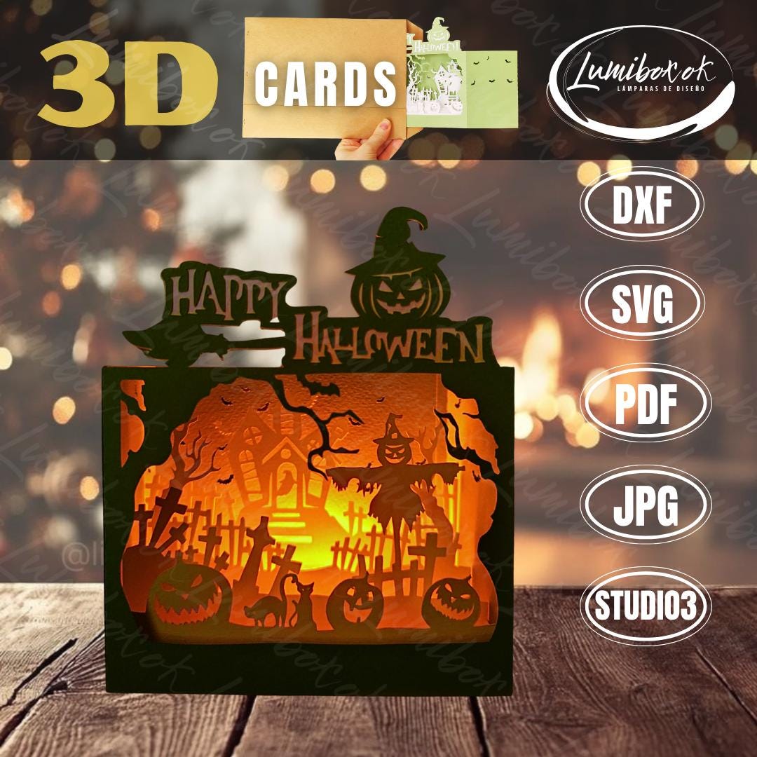 Halloween 3D Pop-up Card 2, Haunted House. Handmade Greeting Card ...