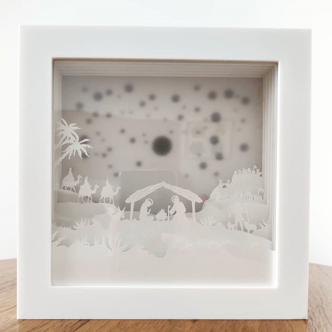 Nativity Scene Lightbox SVG Paper Cut Template Ai Christmas | Etsy