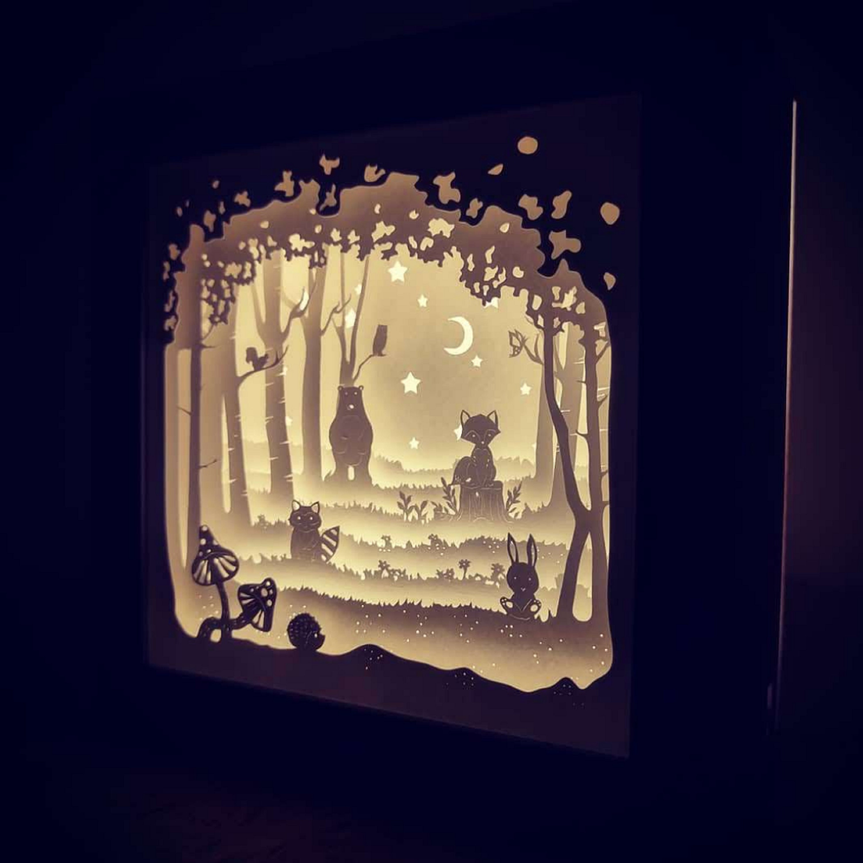 Forest Animals Lightbox SVG, Paper Cut Template Ai, Dinos Baby Shadow ...