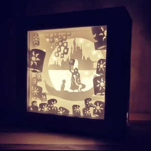 Rapunzel Shadow Box SVG for Cricut DIY Projects, Mouse Couple Box ...