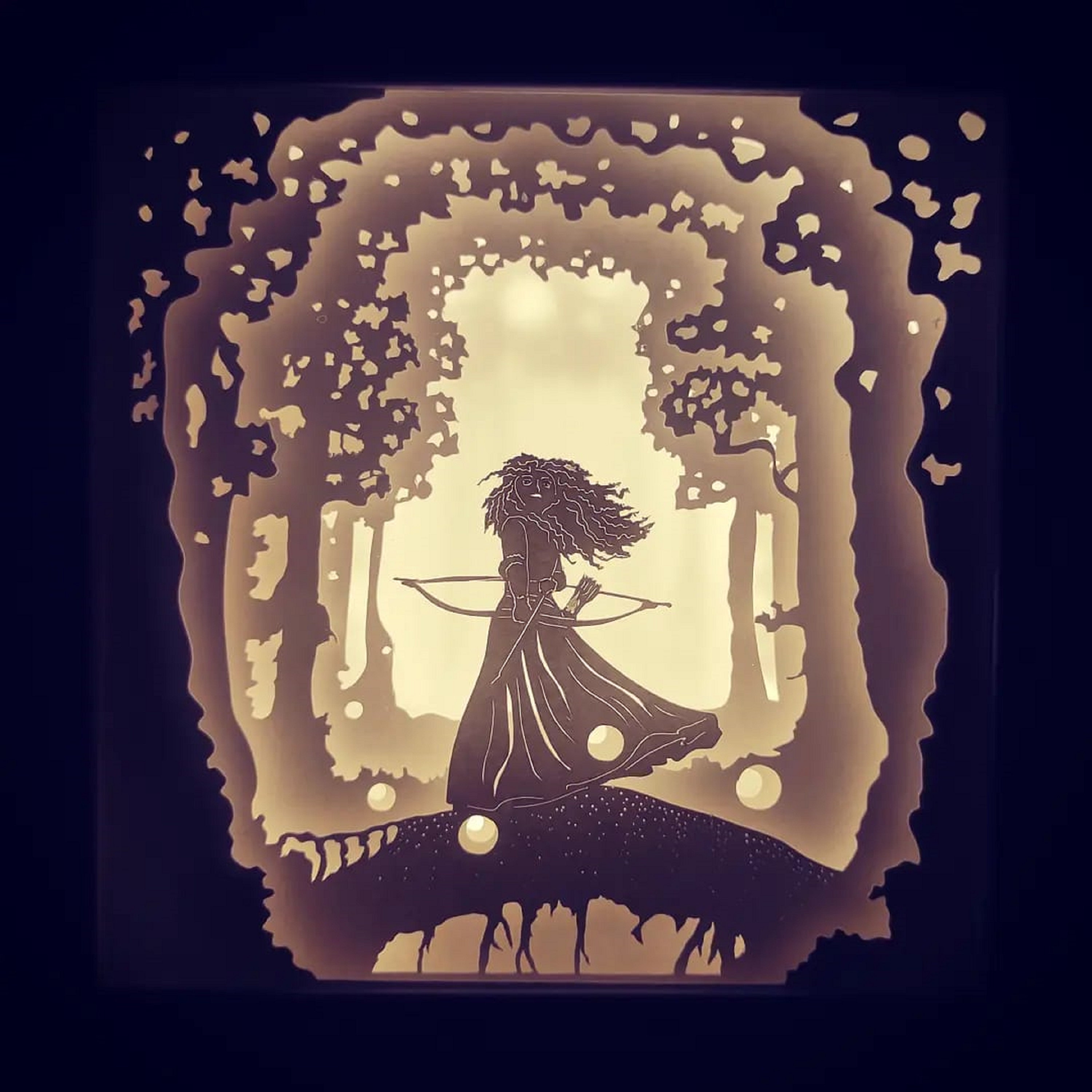 Brave Lightbox SVG Paper Cut Template Ai Brave Shadow Box - Etsy