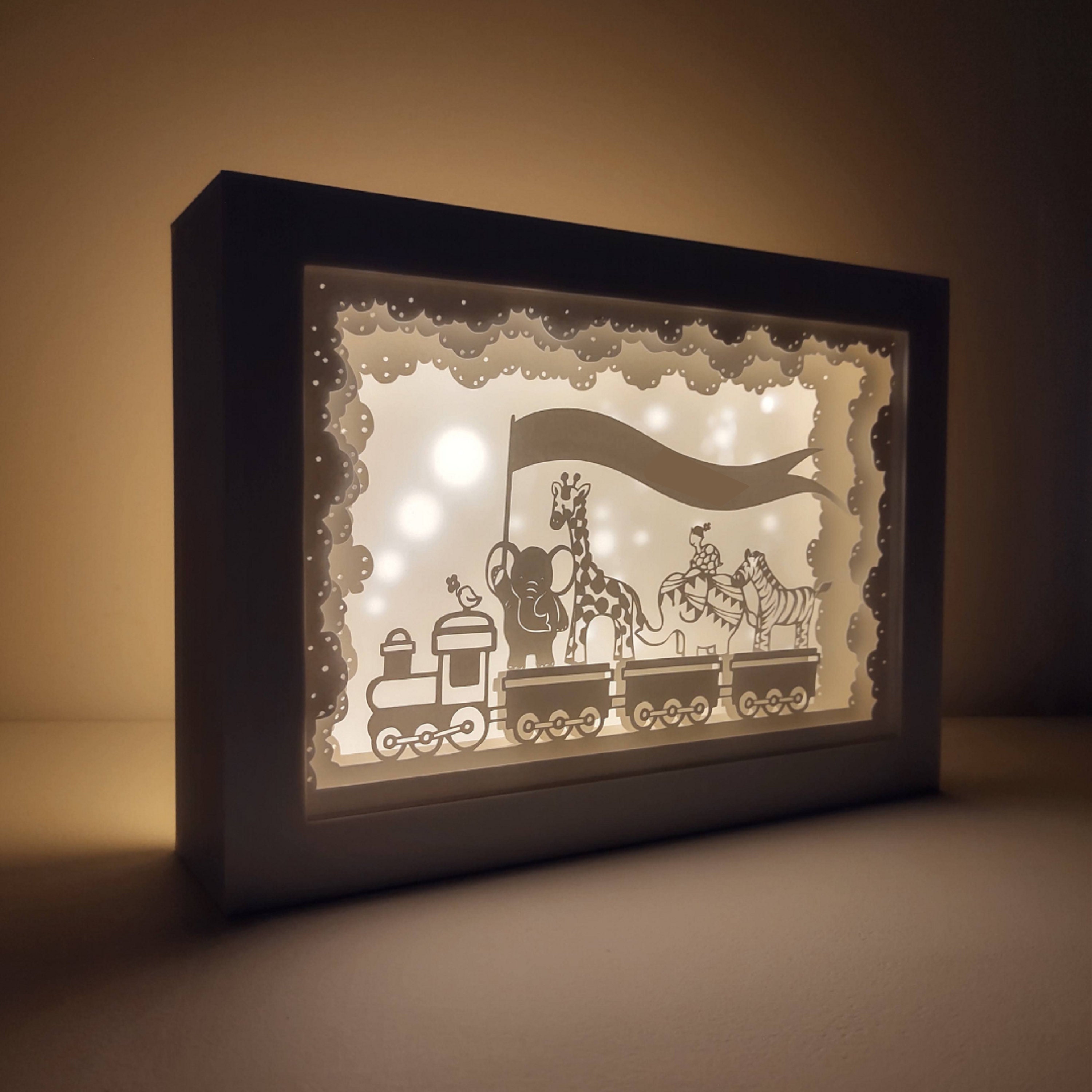 Train Animals 3D Papercut Lightbox Template Svg Digital - Etsy