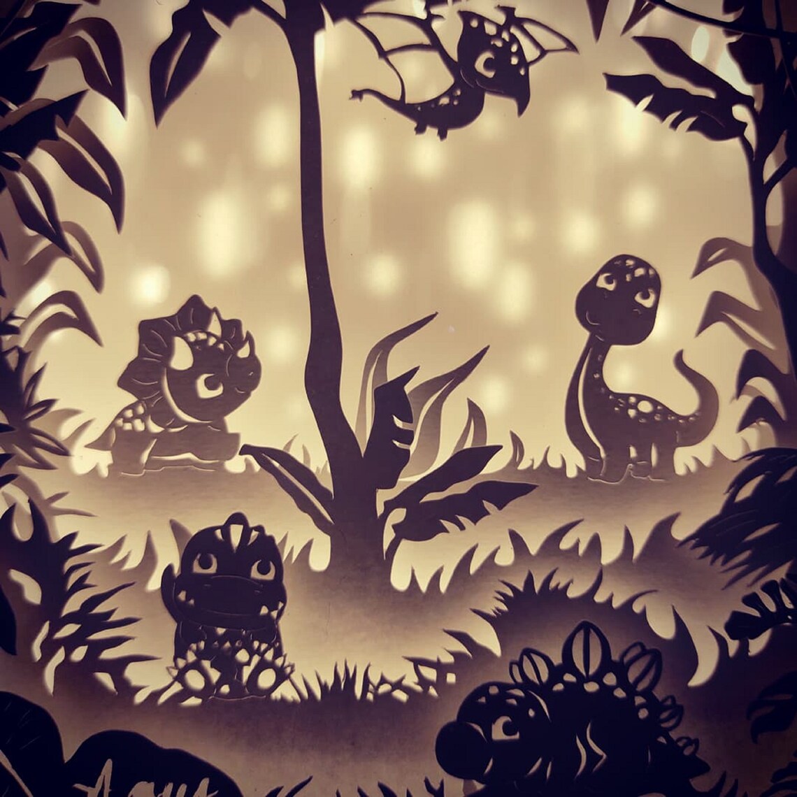 Dinos Lightbox SVG Paper Cut Template Ai Tell Us Baby Shadow - Etsy