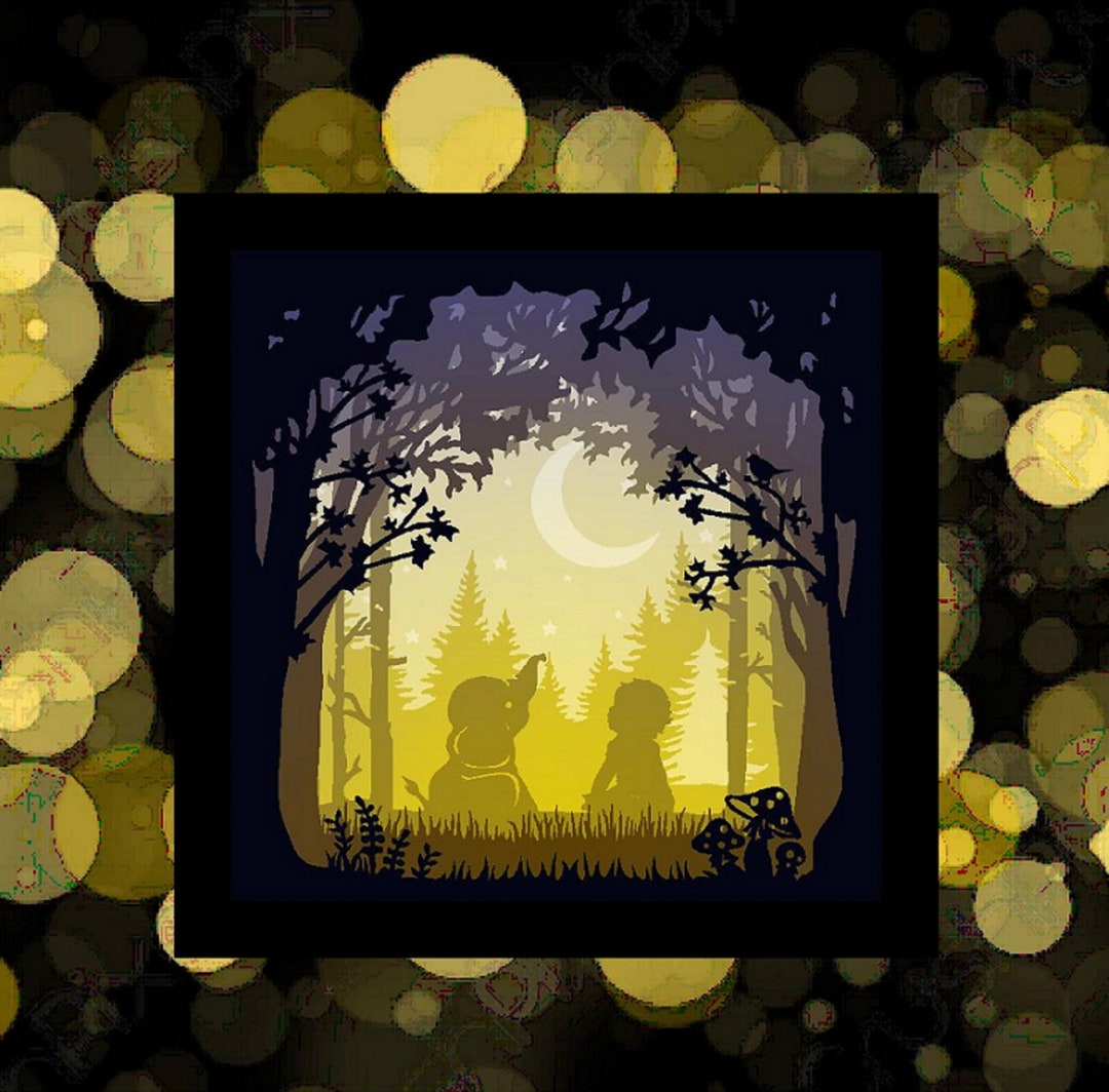 Elephant Baby Lightbox SVG, Paper Cut Template Ai, Baby Animals Shadow ...