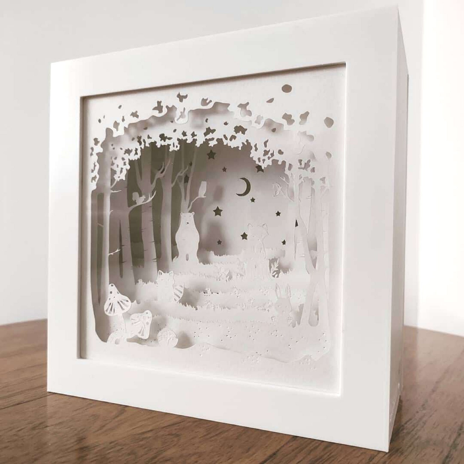 Forest Animals Lightbox SVG, Paper Cut Template Ai, Dinos Baby Shadow ...