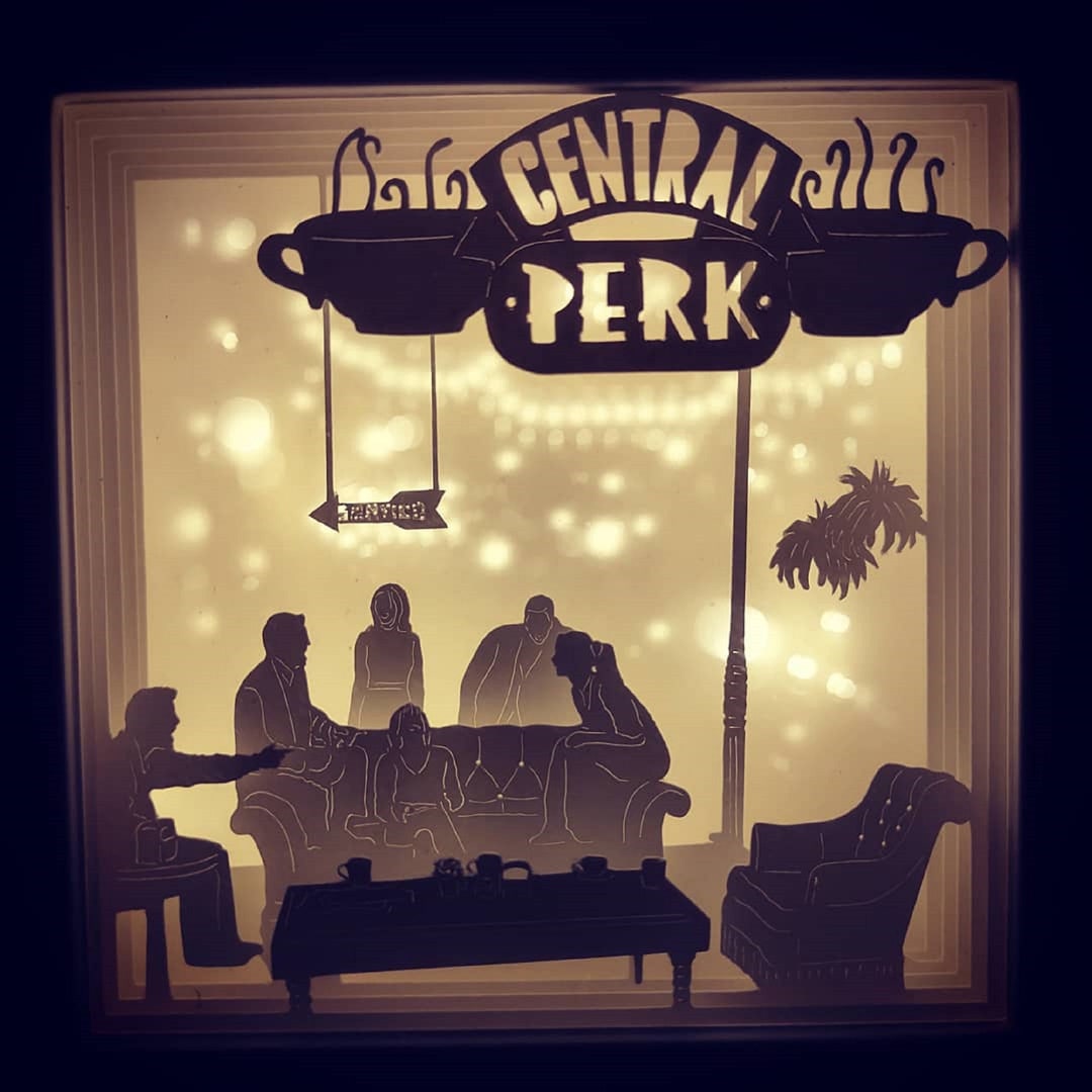 3D Papercut Lightbox Template Svg Digital FRIENDS, 3D Paper Carving ...