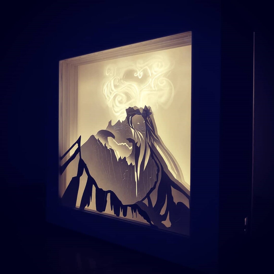 Volcano 3D Papercut Lightbox Template Svg Digital Lightbox - Etsy