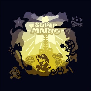 Super Mario, Mario 3D Paper Cut Light Box Template, Luigi Svg, Shadow ...