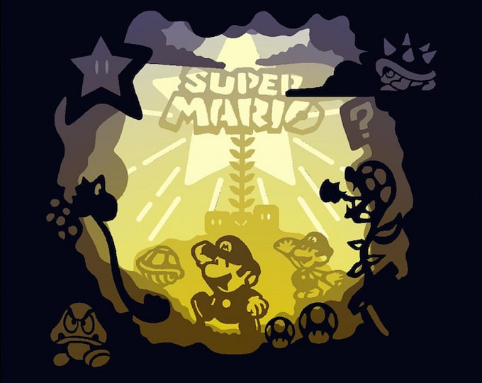 Super Mario Bros Video Game Shadow Box Wall Art - Etsy