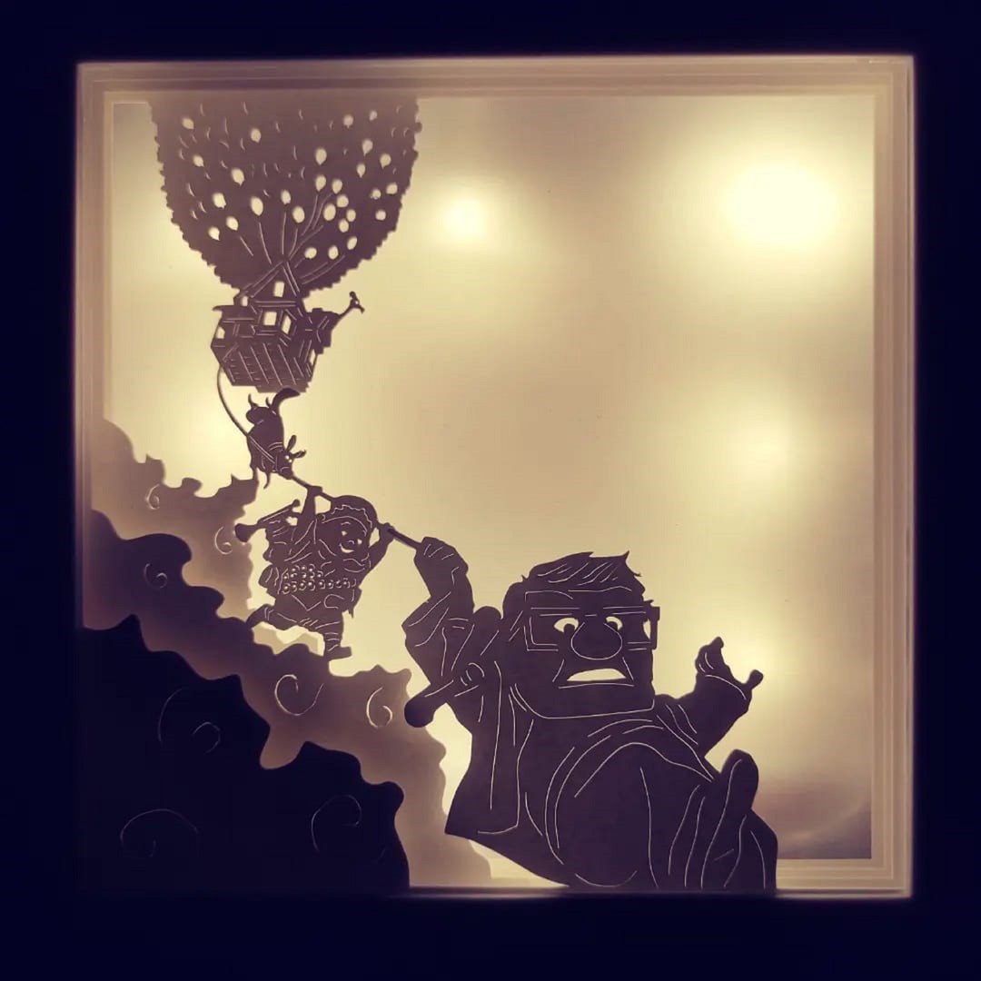 Up Lightbox SVG, Paper Cut Template Ai, Adventure Shadow Box Svg ...