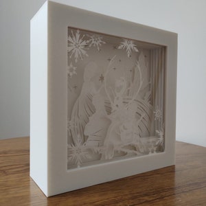 Frozen Lightbox SVG, Paper Cut Template Ai, Frozen Shadow Box Svg ...