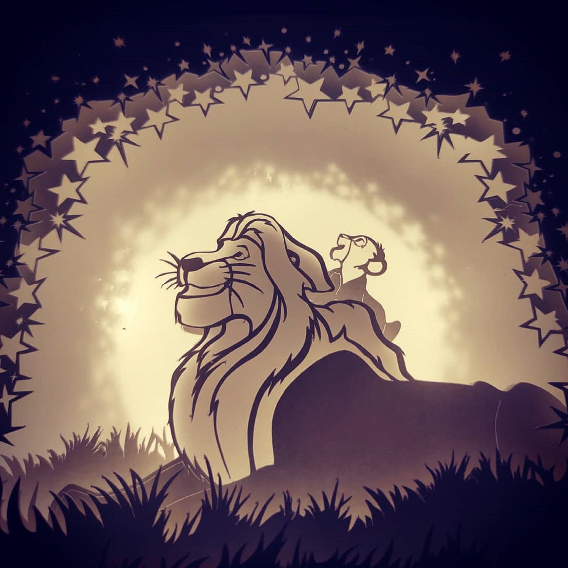 The Lion King Lightbox SVG Paper Cut Template Ai the Lion | Etsy