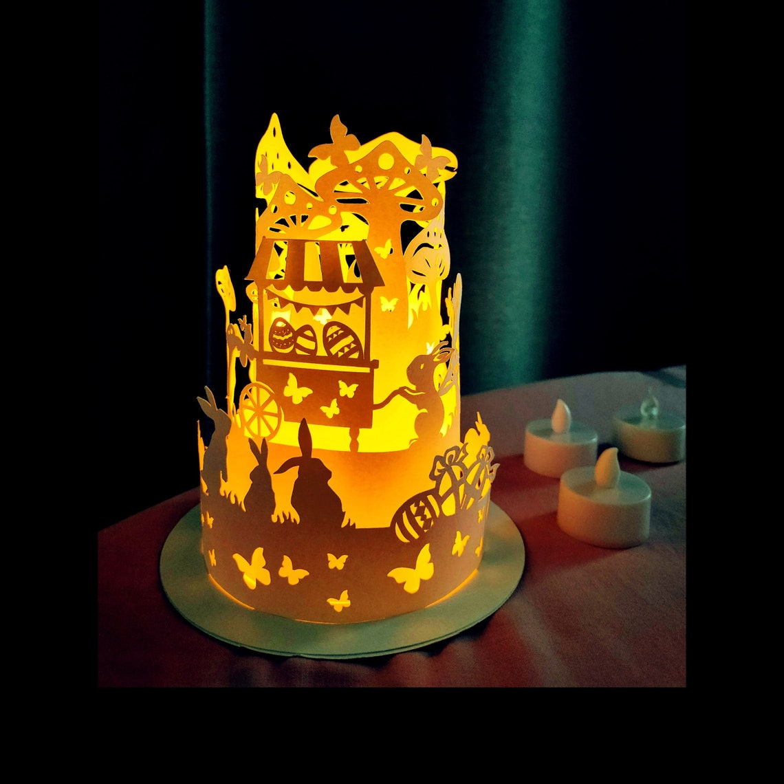 Easter Paper Lantern SVG 1 Paper Cut Easter Paper Cut - Etsy