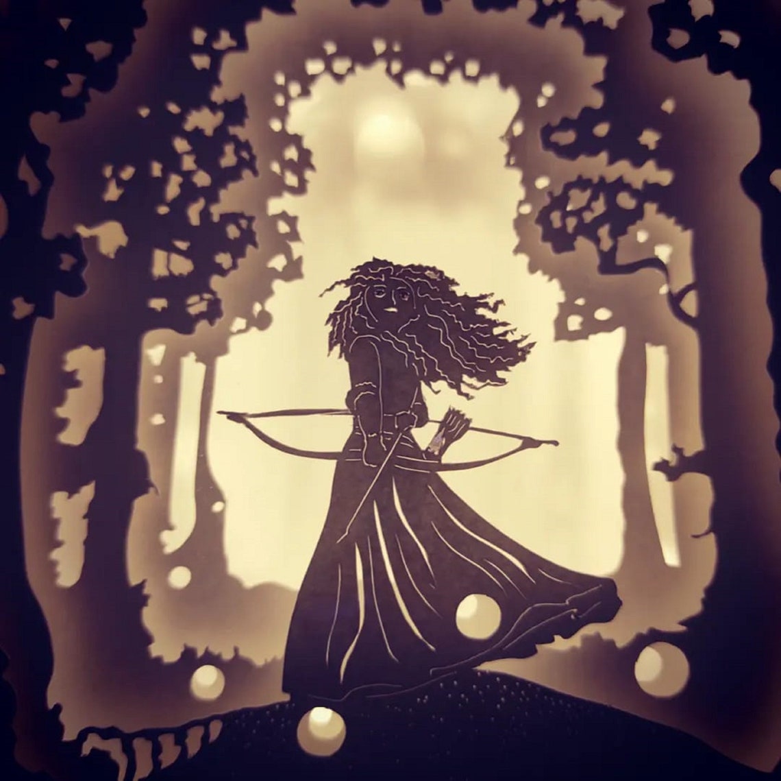 Brave Lightbox SVG Paper Cut Template Ai Brave Shadow Box - Etsy