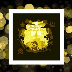 Super Mario, Mario 3D Paper Cut Light Box Template, Luigi Svg, Shadow ...