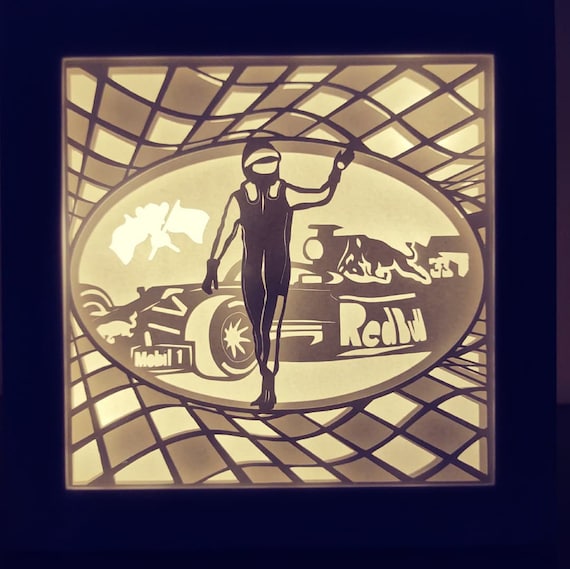 Drawing & Illustration Art & Collectibles Shadow Box Racing 1 Paper Cut ...