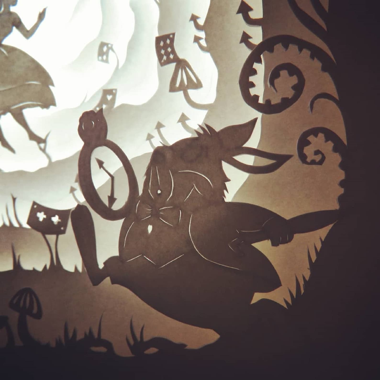 3D Papercut lightbox plantilla svg Digital Alice in the | Etsy España