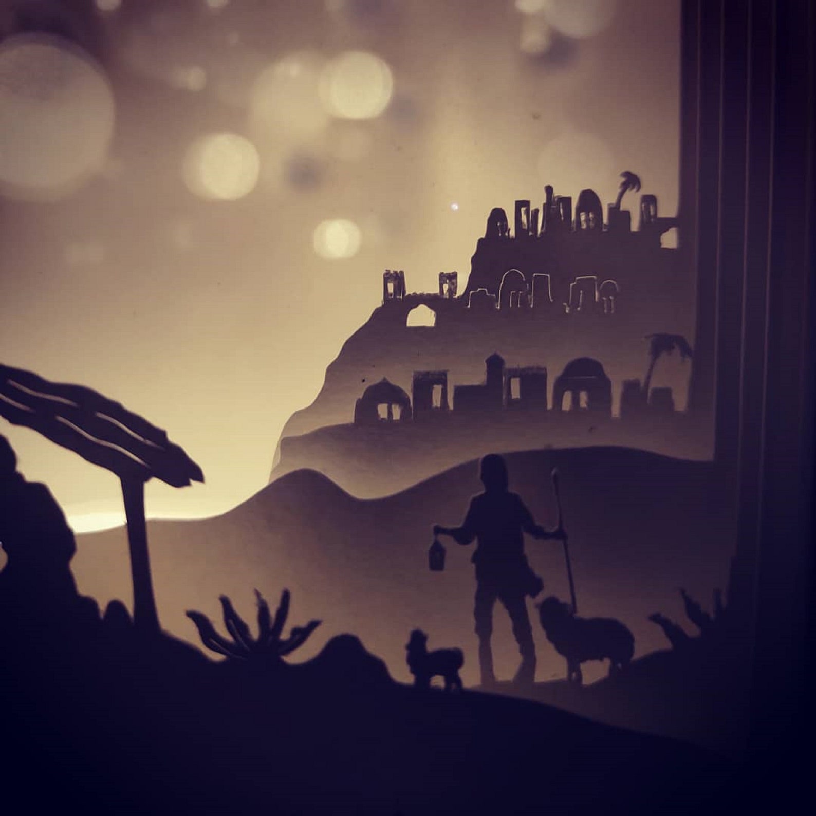 Pesebre Lightbox SVG, Paper Cut Template Ai, navidad Shadow Box Svg ...