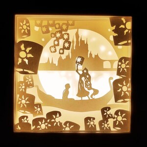 Rapunzel Shadow Box SVG for Cricut DIY Projects, Mouse Couple Box ...