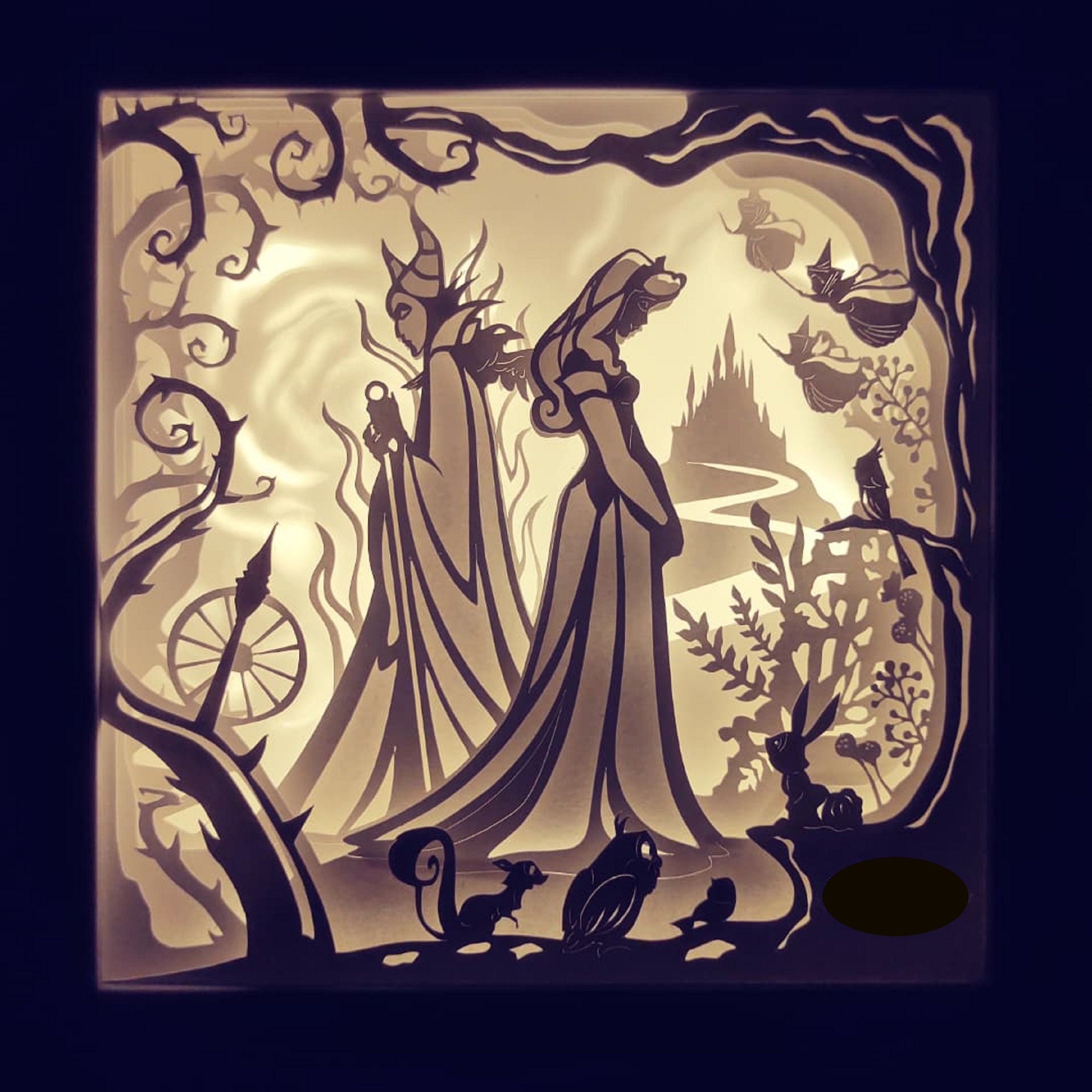Sleeping Beauty 3D Papercut Lightbox Template Svg Digital Sleeping ...