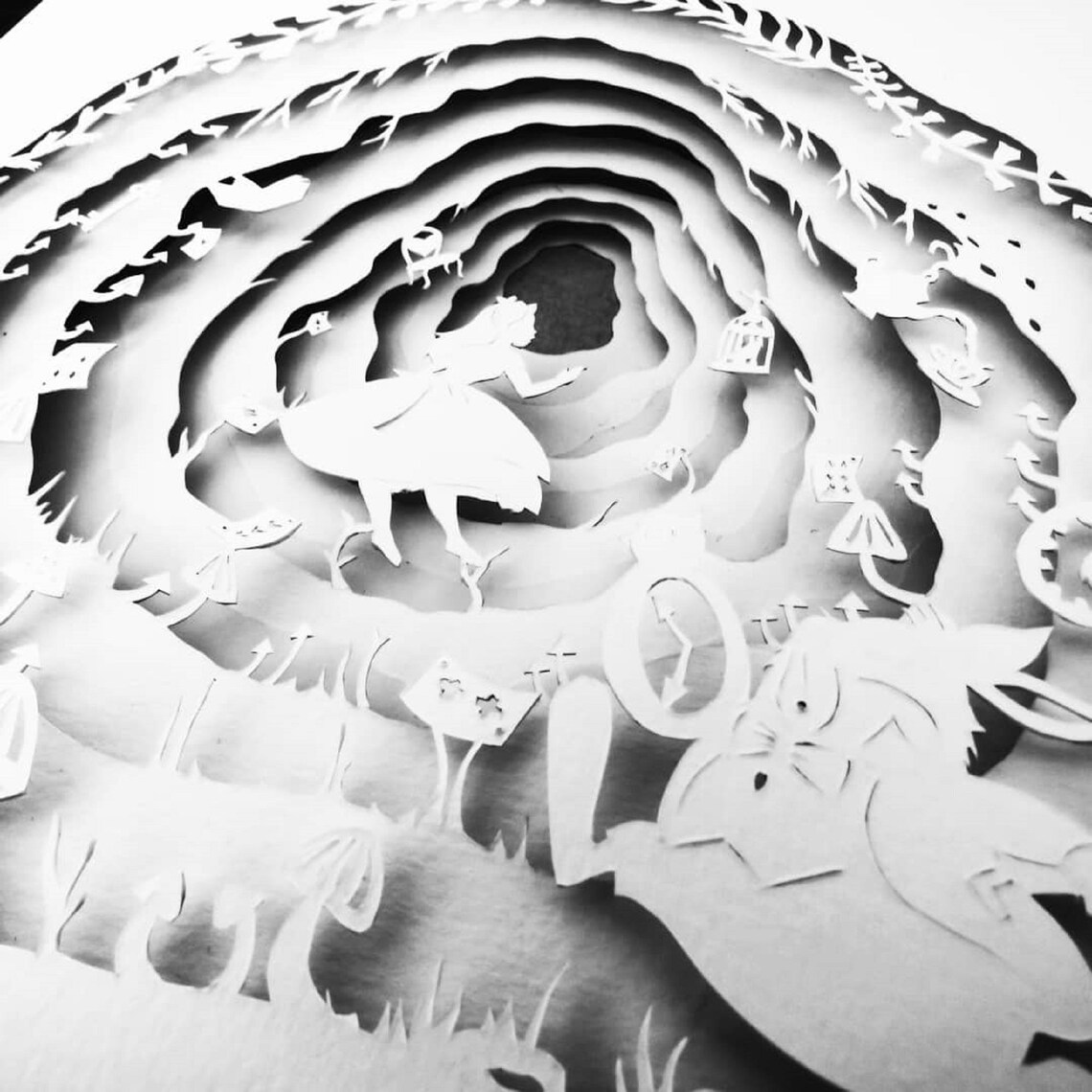 3D Papercut Lightbox Template Svg Digital Alice in the | Etsy Canada