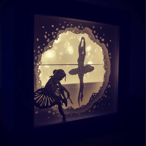 Ballet Dancer 1 Lightbox SVG, Paper Cut Template Ai, Dancershadow Box ...